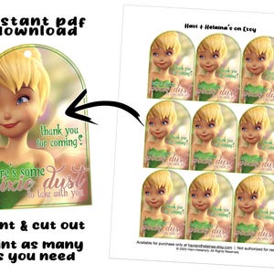Tinker Bell Birthday Party Goodie Favor Bag Tags Instant Download ...