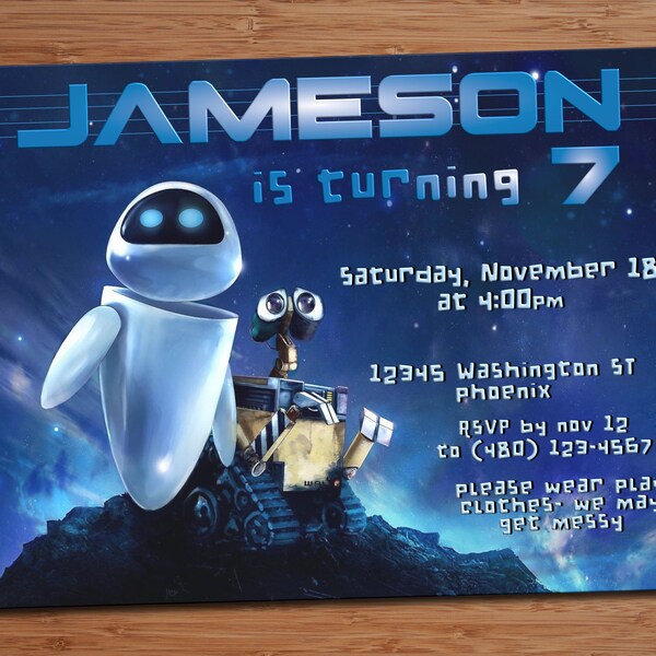 Wall E Invitation - Etsy