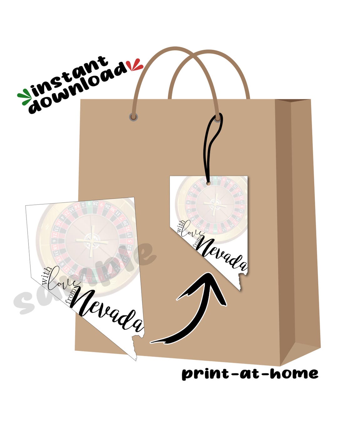 Nevada State Gift Tags: Birthday Party Favor Tags (digital File) - Etsy