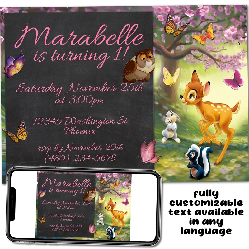 Bambi Invitation - Etsy