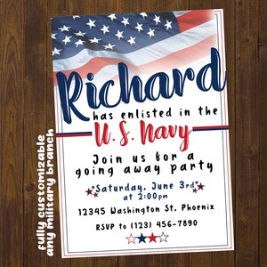 Custom Military Enlistment Going Away Party Digital Invitation ...