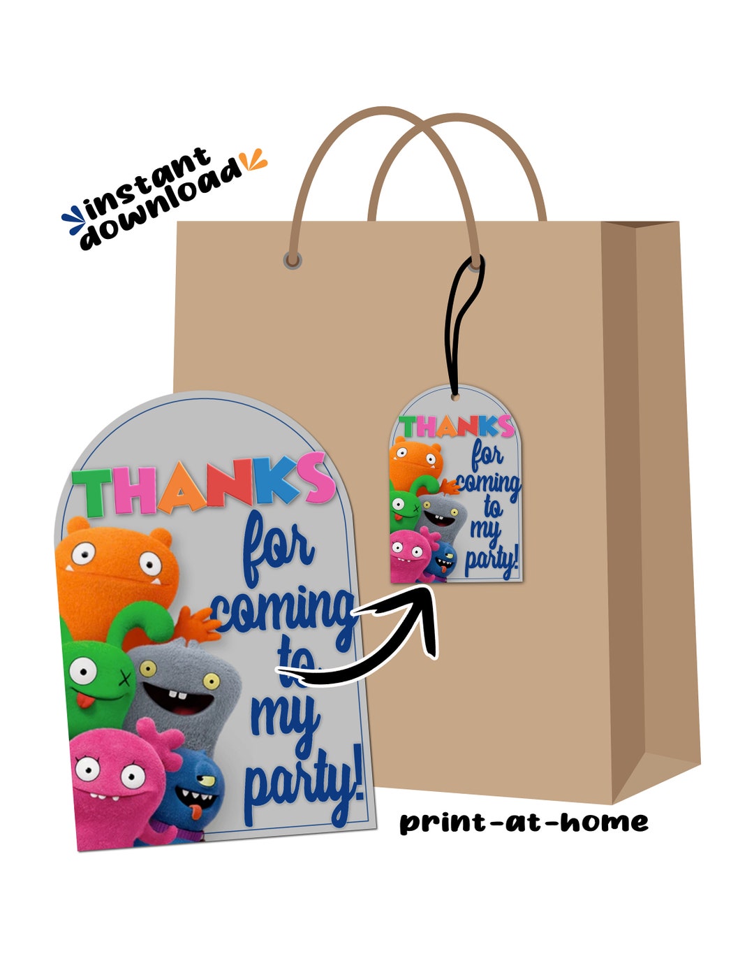 Ugly Dolls Birthday Party Favor Bag Tags Instant Download Digital File ...