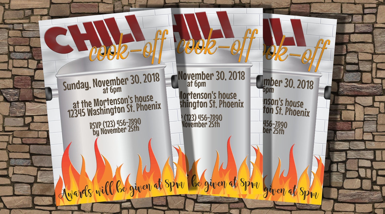 Chili Cook-off Competition Potluck Custom Party Invitation - Etsy