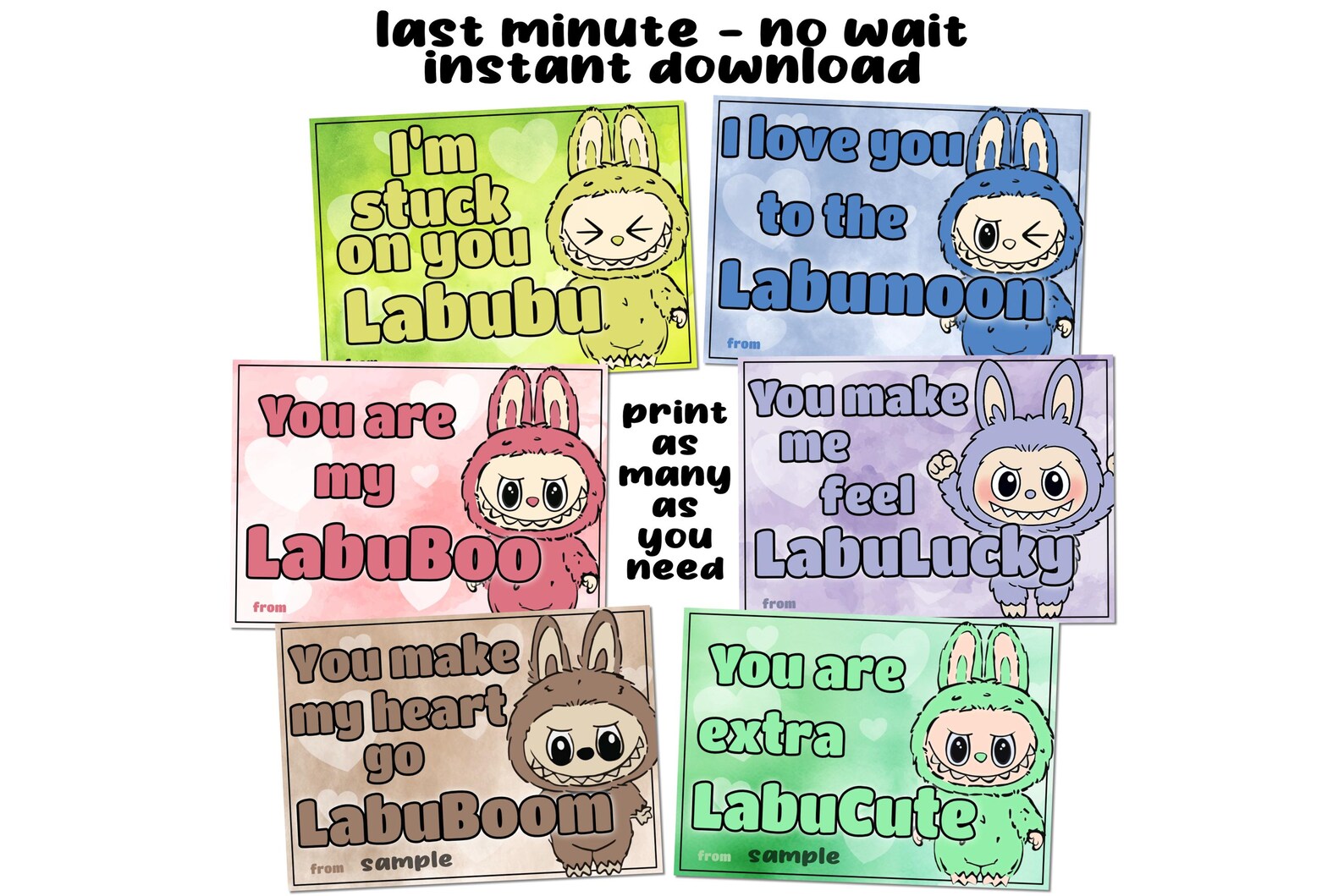 Zombies Valentine's Day Cards: Printable PDF for Kids (instant Digital ...