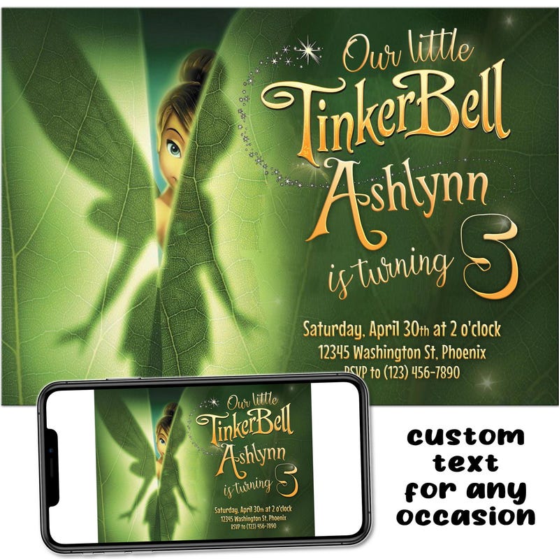 Tinkerbell Invitation - Etsy