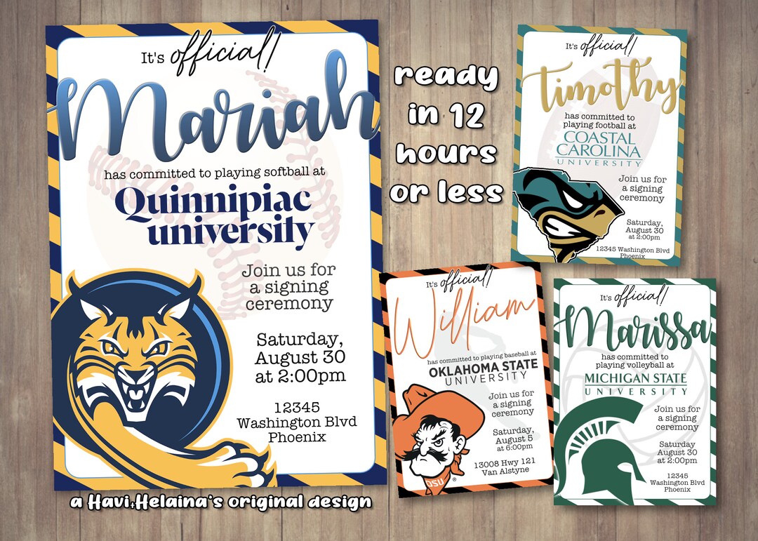 Signing Ceremony Custom College University Logo Mascot Digital ...