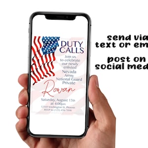 Custom Military Enlistment Going Away Party Digital Invitation Invite ...
