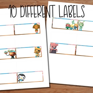 Octonauts Birthday Party Food Label Table Tents Digital File Instant ...