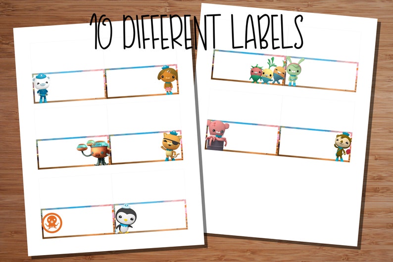 Octonauts Birthday Party Food Label Table Tents Digital File - Etsy