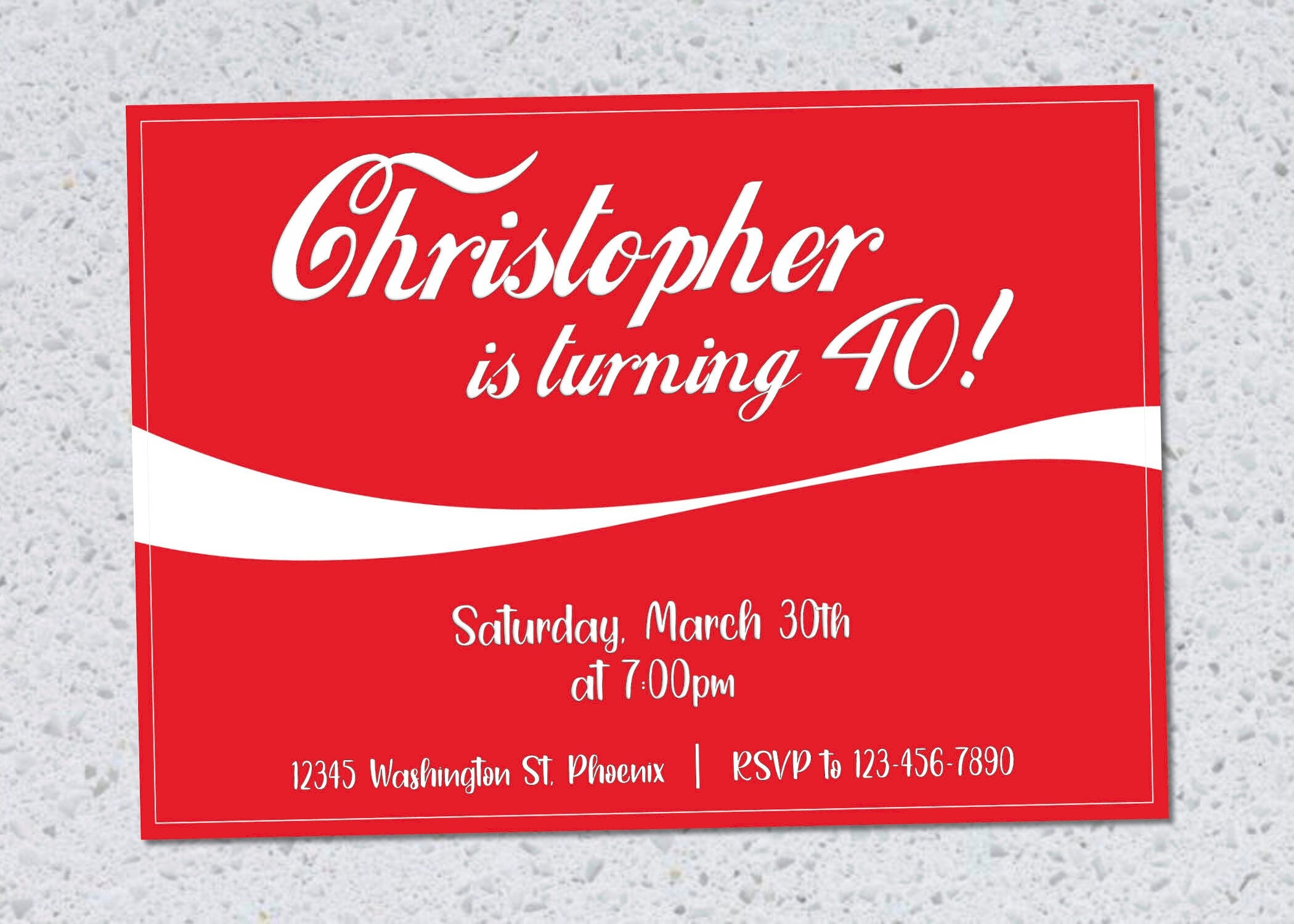 Coca Cola Party Invitations