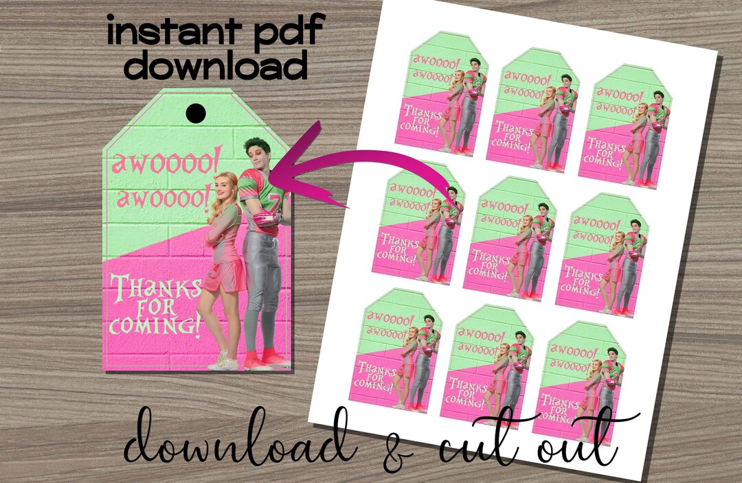 Zombies Birthday Party Goodie Favor Bag Tags Instant Download Digital ...