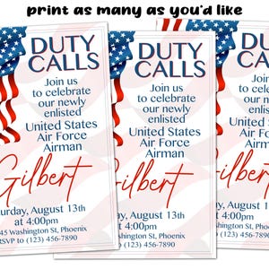 Custom Military Enlistment Going Away Party Digital Invitation Invite ...