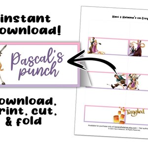 12 Tangled Rapunzel Birthday Party Printable Food Label Table Tents ...