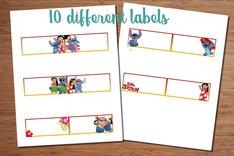Lilo and Stitch Birthday Party Food Label Table Tents Digital - Etsy UK