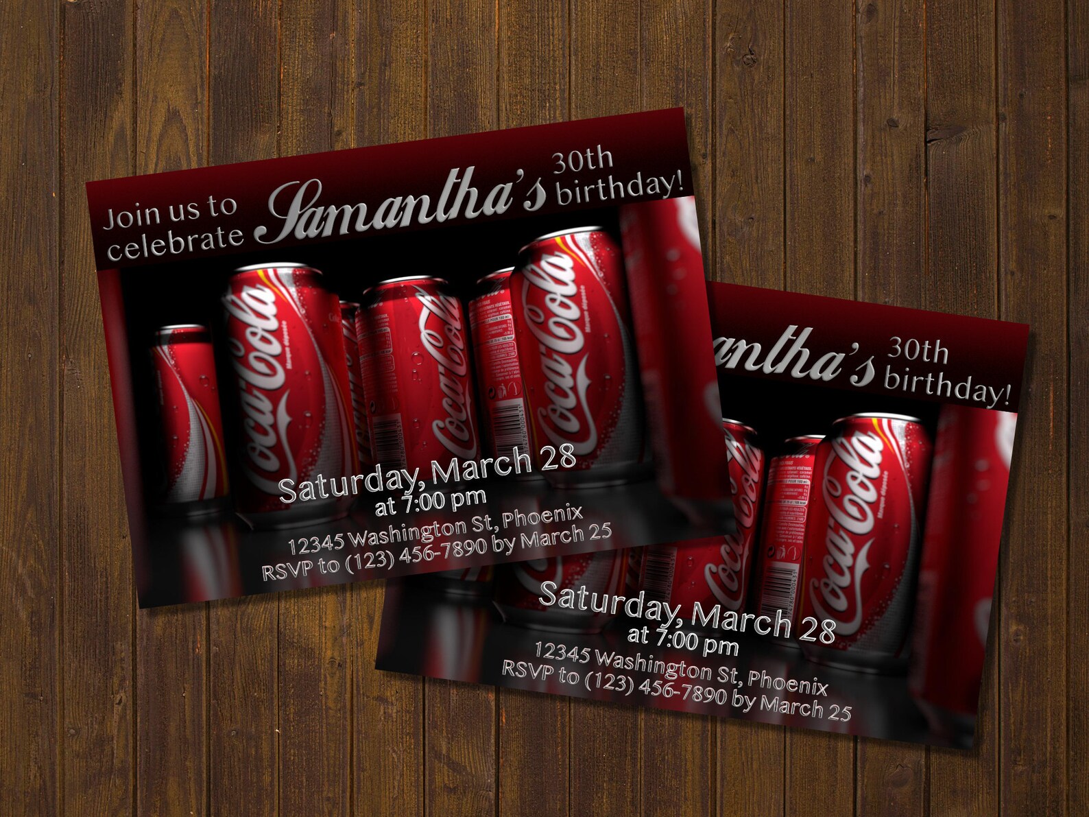 Coke Soda Themed Custom Birthday Party Invitation Digital File | Etsy