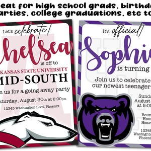 Custom College Signing Ceremony Invitation With Mascot (digital ...