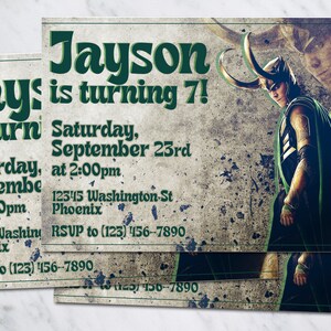 Loki Avengers Custom Birthday Party Printable Invitation Digital ...