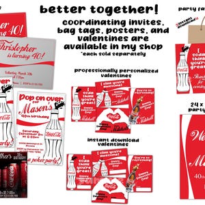 Coke Soda-themed Custom Birthday Printable Party Invitation Digital ...