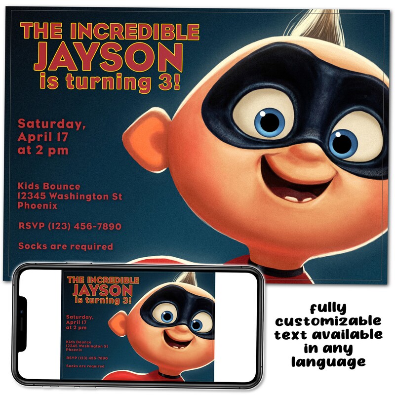 Jack Jack Incredibles Invitation - Etsy