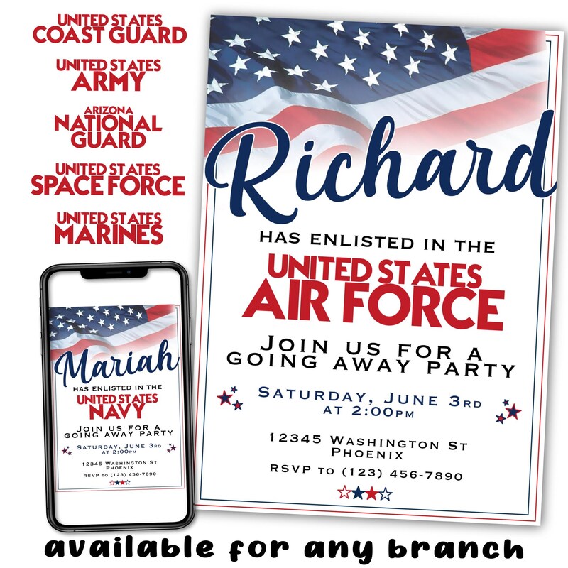 Air Force Invitation - Etsy