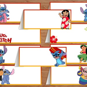 Lilo and Stitch Birthday Party Food Label Table Tents Digital File ...