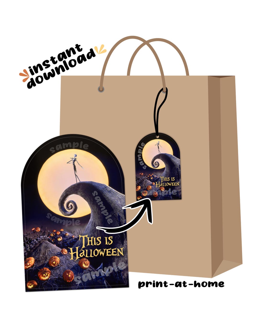 Nightmare Before Christmas Party Goodie Favor Bag Tags Labels Instant ...