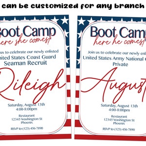 Custom Military Enlistment Going Away Digital Printable Invitation ...