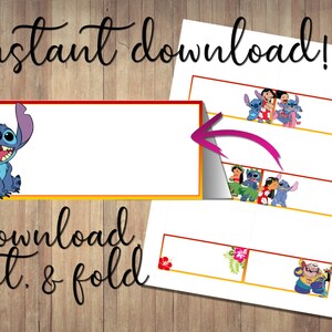Lilo and Stitch Birthday Party Food Label Table Tents Digital File ...