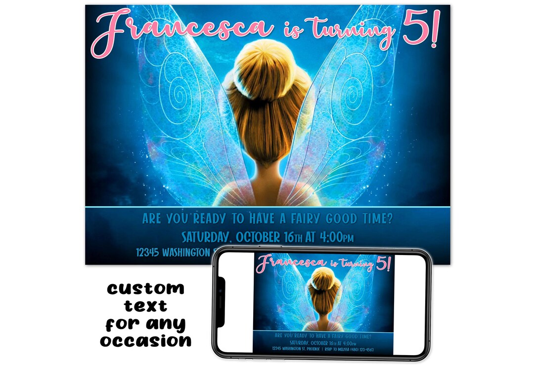 Tinker Bell Birthday Party Invitation: Custom Printable (digital ...