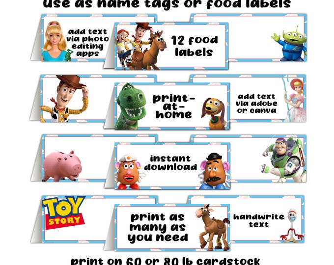 Toy Story Inspired Food Labels for Birthday, Buzz Lightyear Party Theme ...