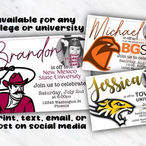 Custom College University Logo Mascot Going Away Party Digital ...