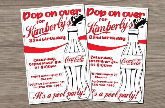 Coca Cola Party Invitations