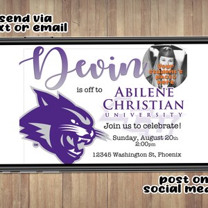 Custom College University Logo Mascot Going Away Party Digital ...