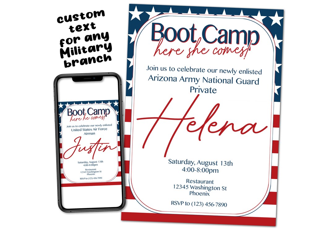 Custom Military Enlistment Going Away Digital Printable Invitation ...