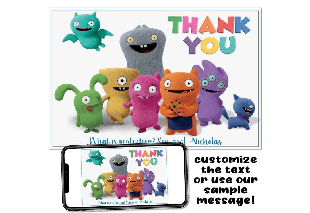 Ugly Dolls Thank You Note: Custom Printable Card (digital Download) - Etsy