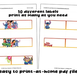 Lilo and Stitch Birthday Party Food Label Table Tents Digital File ...