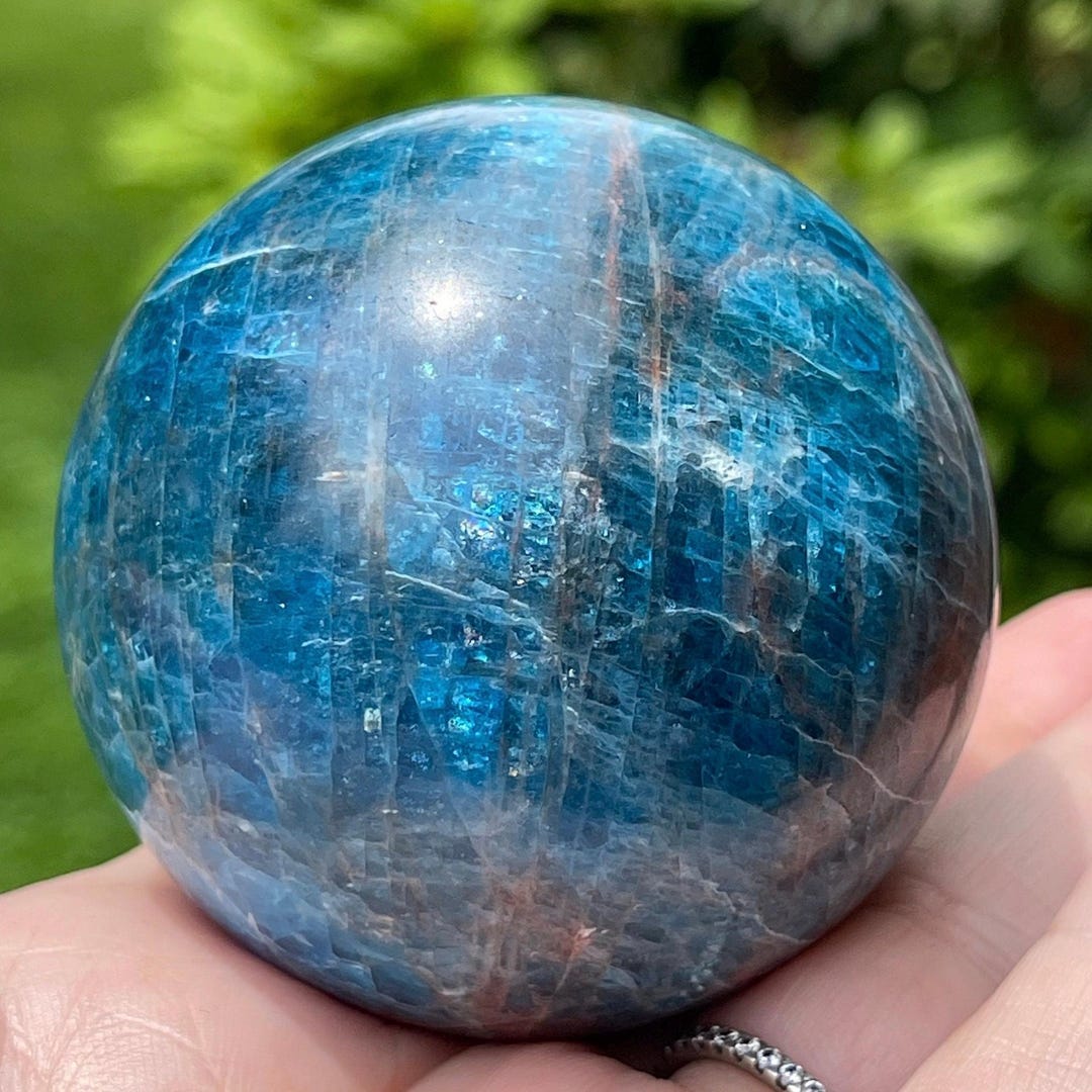 Blue Apatite Large Sphere, Manifestation Stone Brazilian Apatite Ball ...