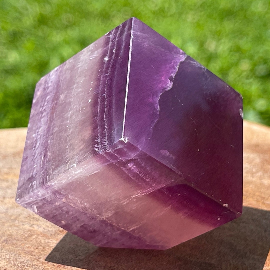 Purple Candy Fluorite Cube With Purple, Pink Banding and Mica, HQ ...