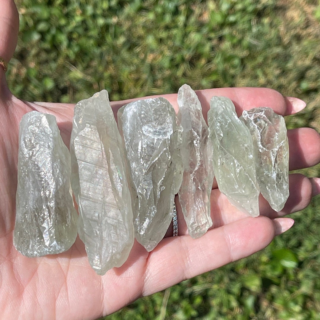 Natural Prasiolite Raw , Green Quartz Point, HQ Raw Crystals - Etsy