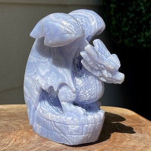 Blue Lace Agate HUGE Hand Carved Dragon Collector’s Edition, Natural ...