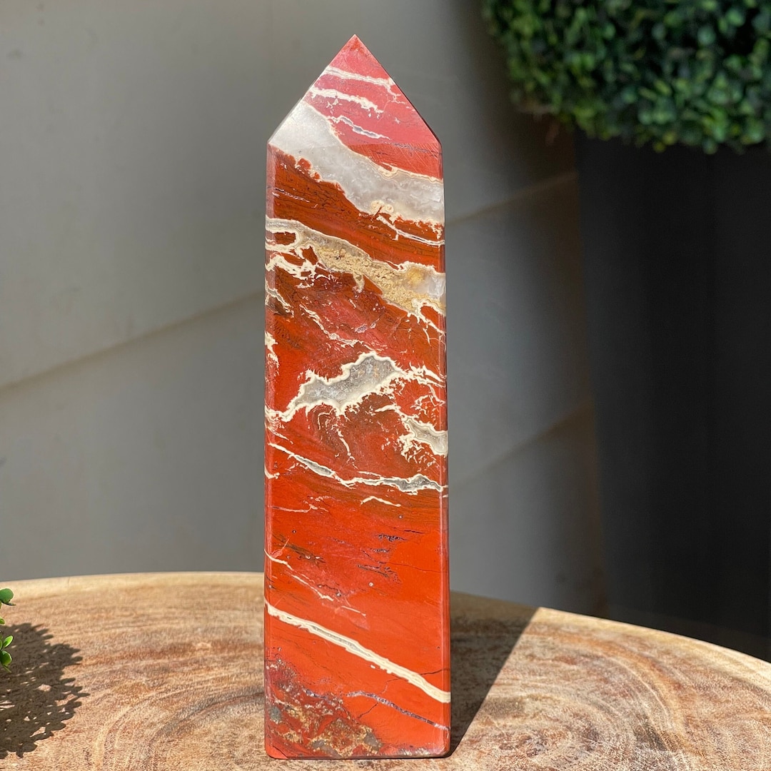 Red Jasper With Quartz Big Tower, High Quality Statement Crystal Gifts ...