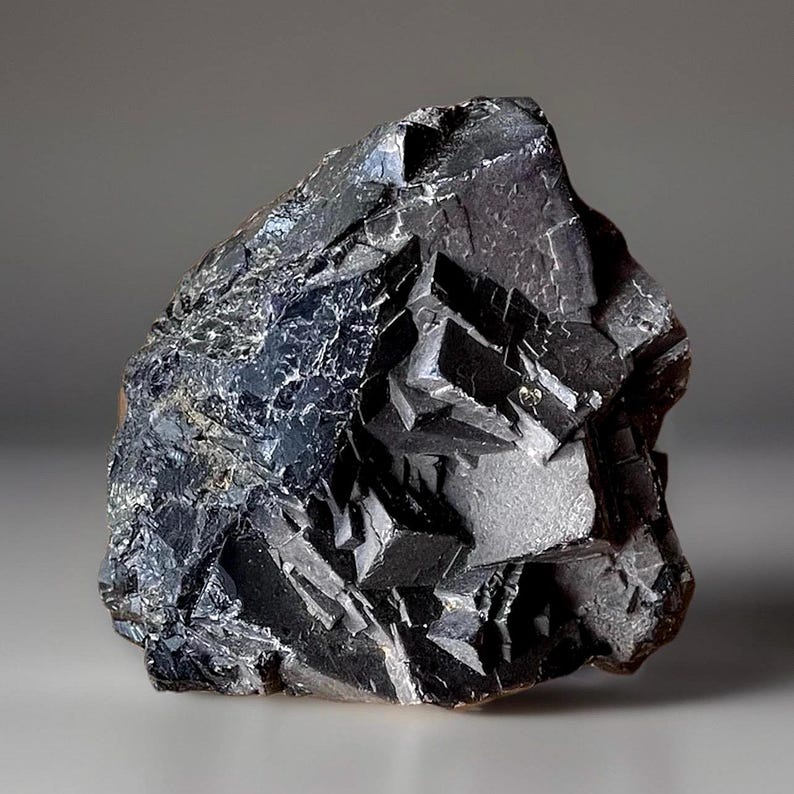 Black Rose Fluorite Specimen - Rare Cubic Crystal Cluster - Collector's ...