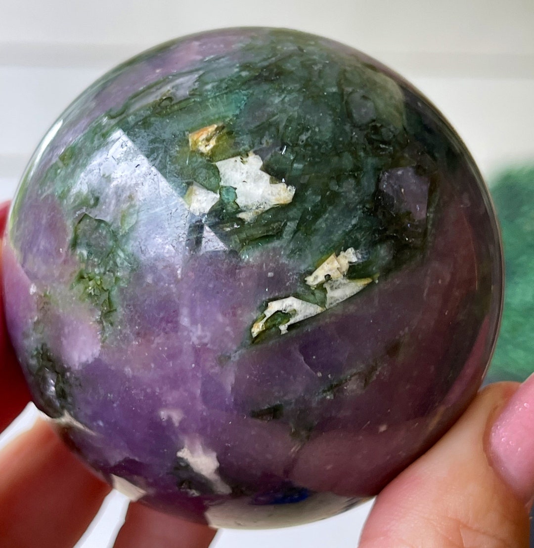 Watermelon Tourmaline Sphere, Pink Purple Green Tourmaline XL Crystal ...