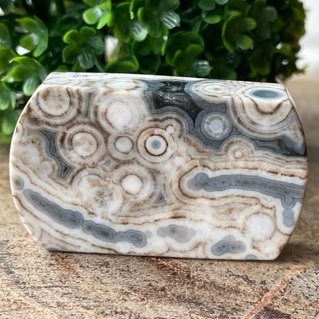 8th Vein Ocean Jasper Slab Dog Tag Pendant With Blue Orbs , AAA ...