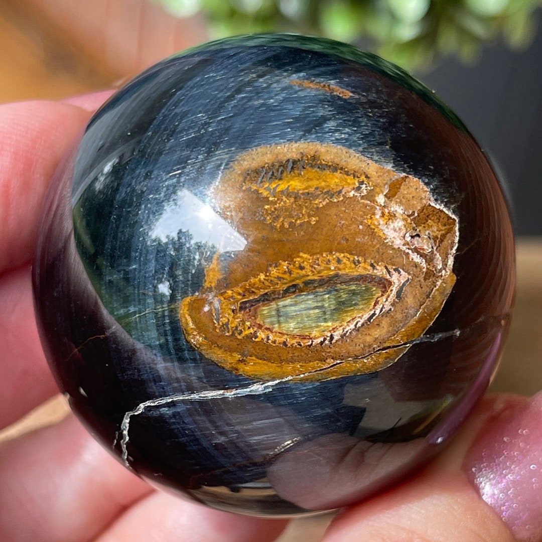Blue Tiger’s Sphere, Blue Crystal Sphere , Flashy Gemstone Ball, Blue Tigers Eye AAA Grade - Etsy