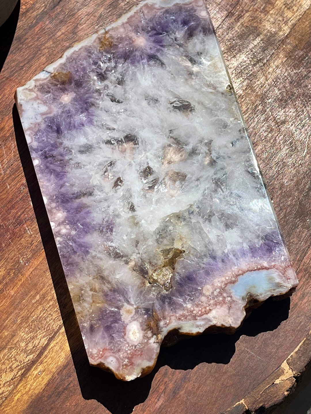 Flower Amethyst XXL Slab Pink Flower Amethyst Amethyst Slab mineral ...