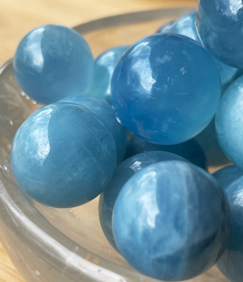 Natural Aquamarine Spheres Aquamarine Mini Spheres AAA - Etsy