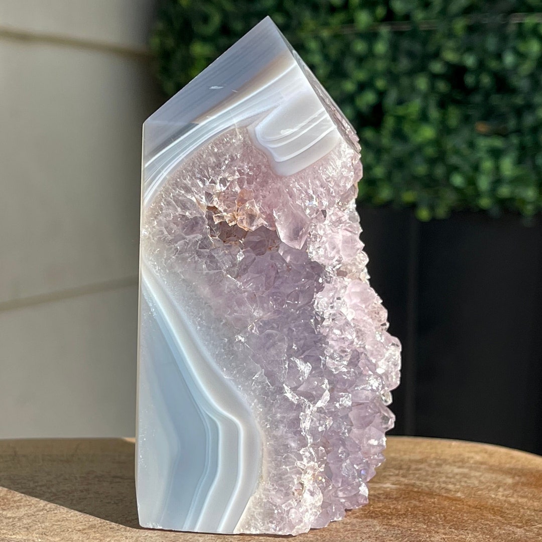 Amethyst Agate Cluster Statement Tower With Rainbows, AAA Grade ...