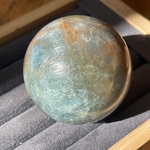Natural Aquamarine XL Sphere, Untreated Unique Mineral Polished ...