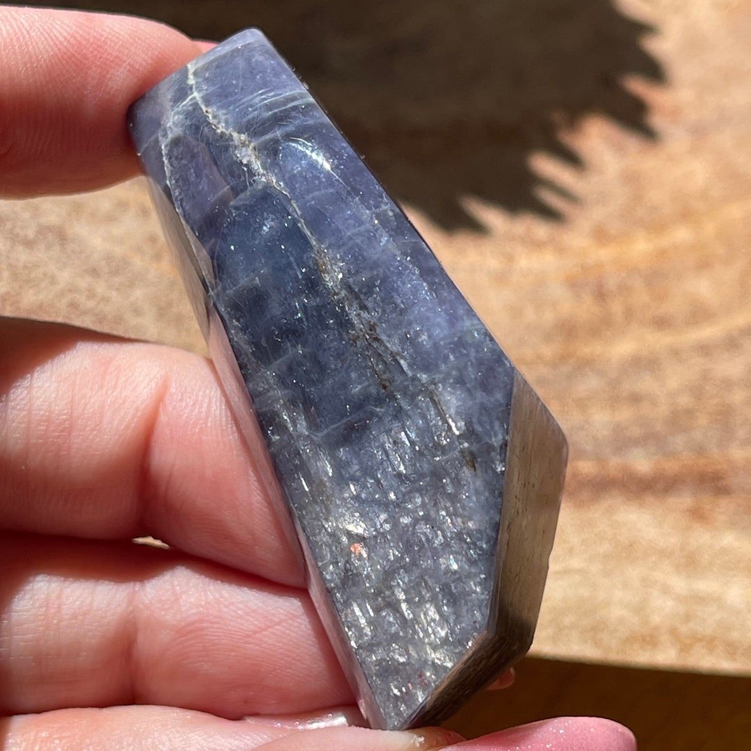 Iolite Freeform With Sunstone and Pink Silver FLASHES , Rare Find ...